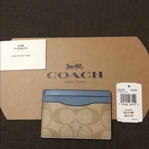Coach | Accessories | Signature Coach Card Case Id Credit Card Holder ...